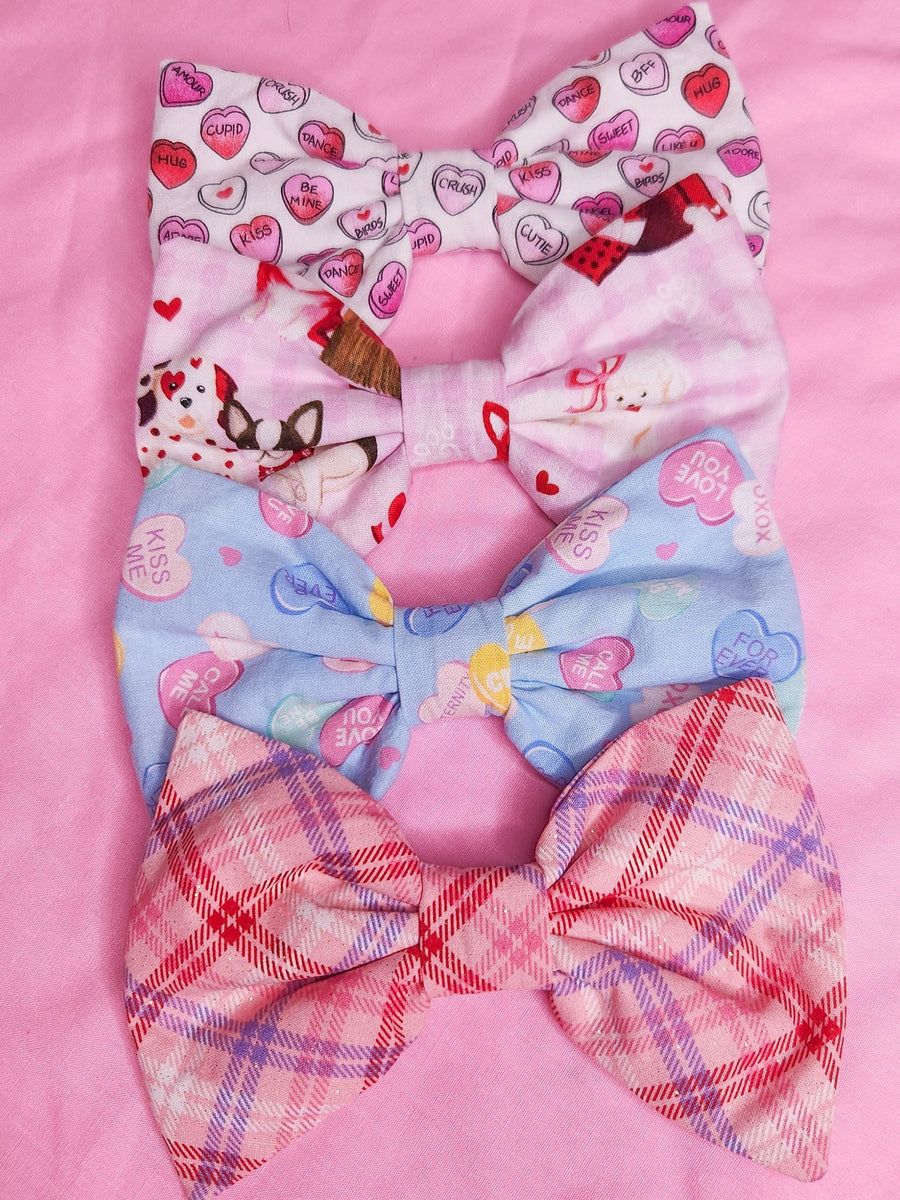 Blue pastel conversation hearts lovecore Valentine's Day hair bow ...