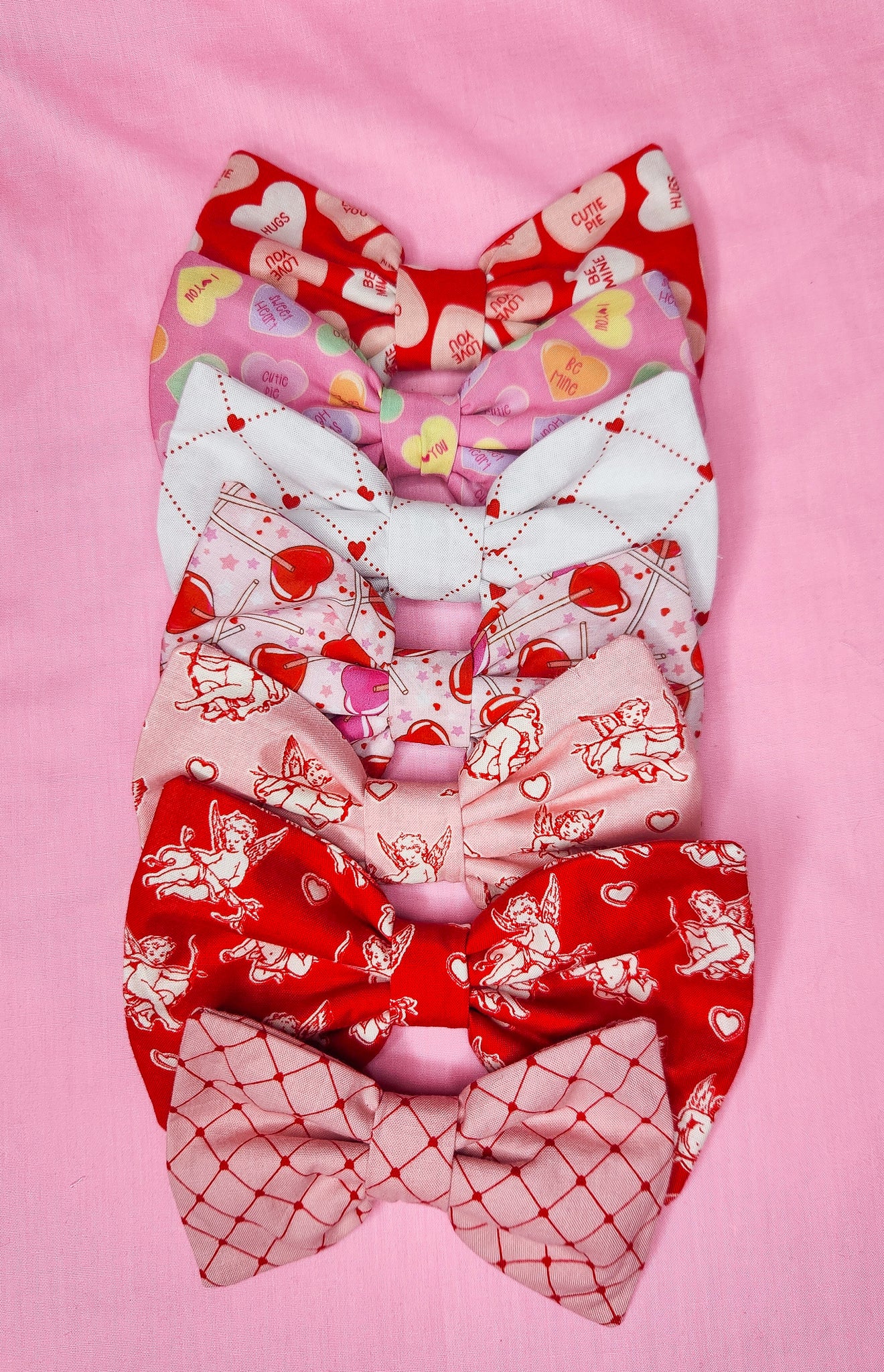 Red heart faux quilted hair bow, lovecore galentine gift, Valentine's ...